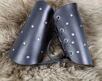Green Leather Weaved Bracers | Designer Cuffs | Vam Bracers | Greaves ...