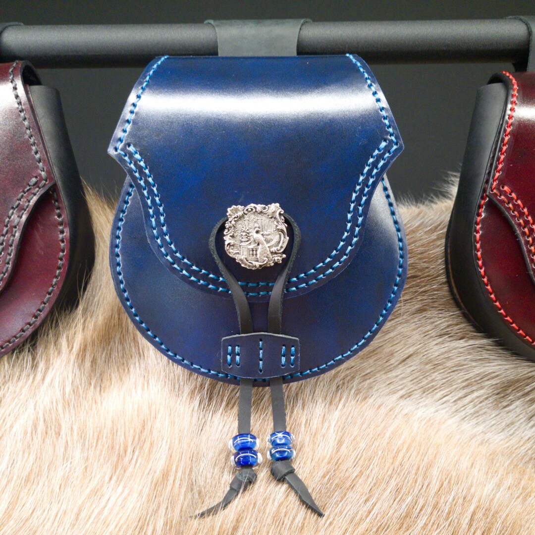 Victorian Peacock Leather Belt Pouch | Unisex Leather Belt Bag ...