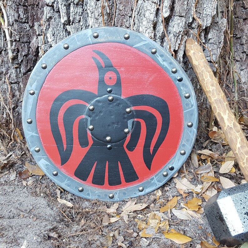 Buckler / Viking Shield Black Bird | Etsy
