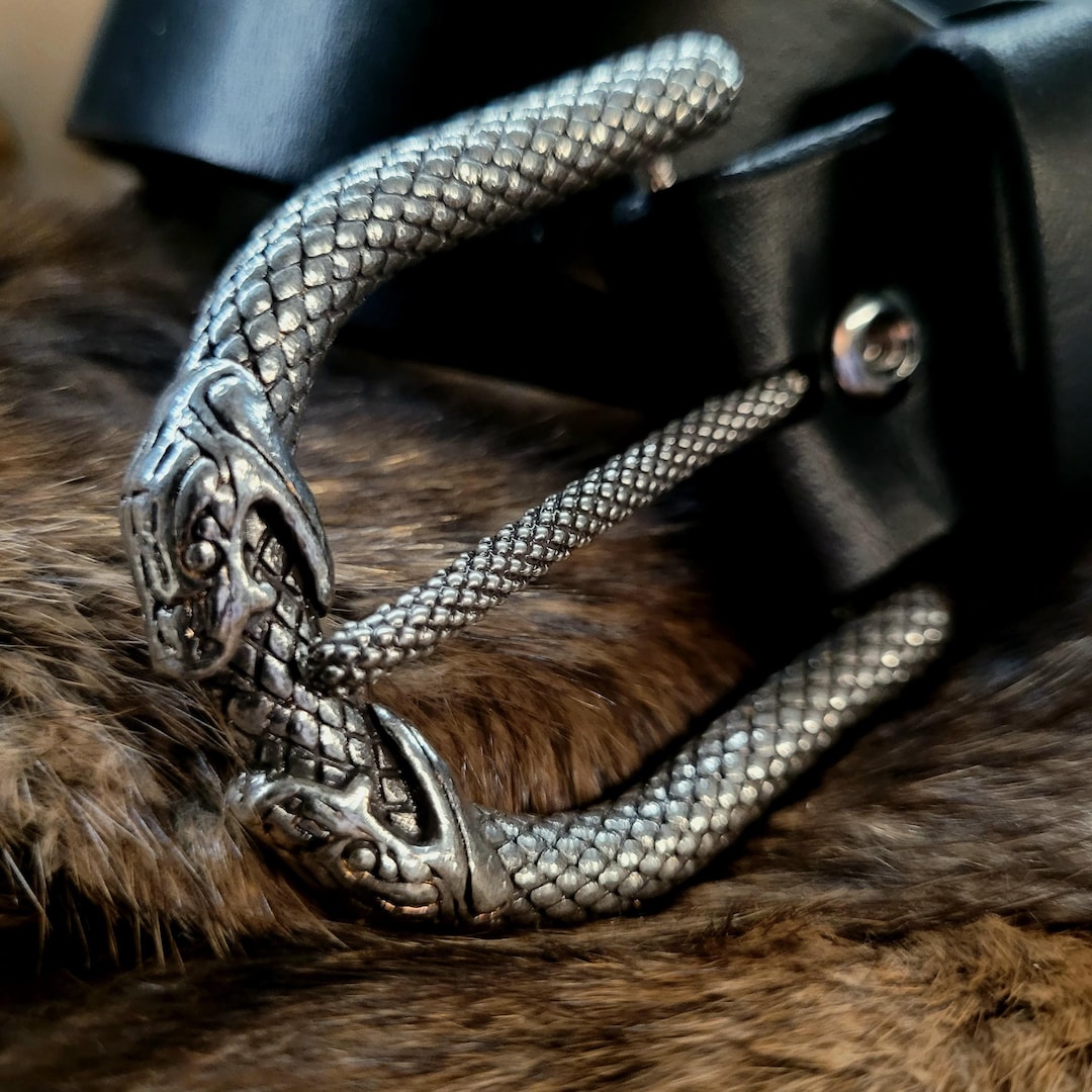 Leather Infinity Snake Buckled Belt Mens and Womens Handmade Ravens of ...