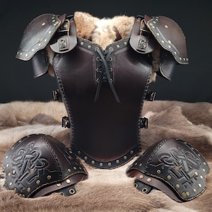 Female Leather Armor | Ladies Armor | Cuirass | Corset | Pauldrons | Breastplate | Shieldmaiden ...