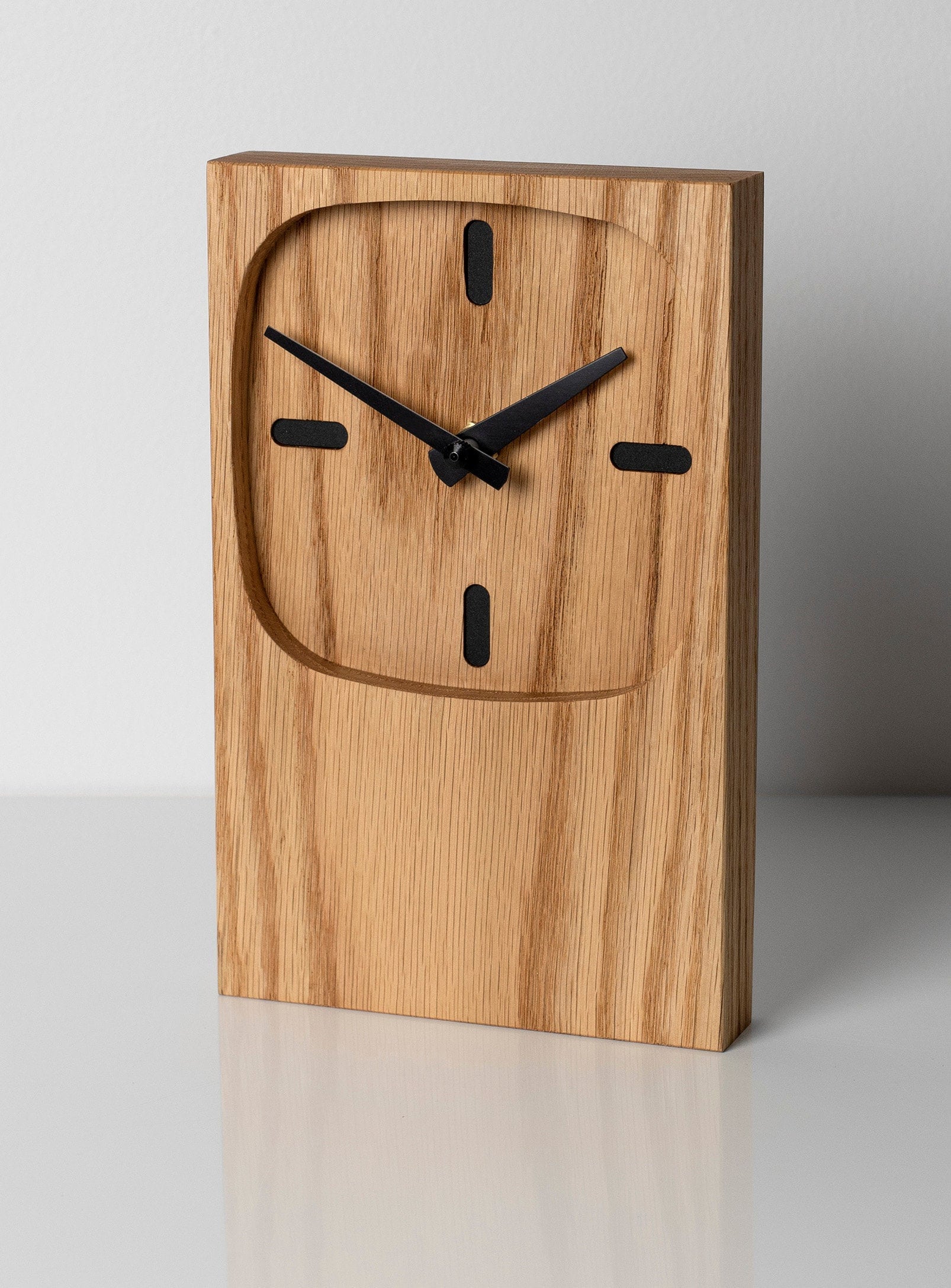 Solid Oak Tabletop Clock - Silent Minimalist Design - Etsy