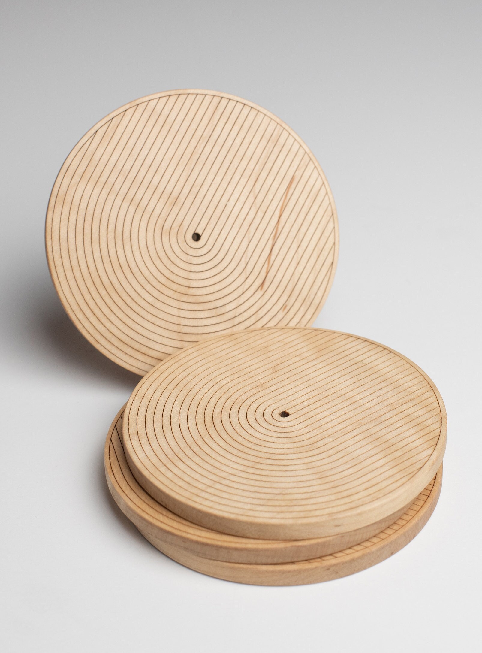 Round Wooden Coasters Set of 4 Maple Coasters Barware and - Etsy