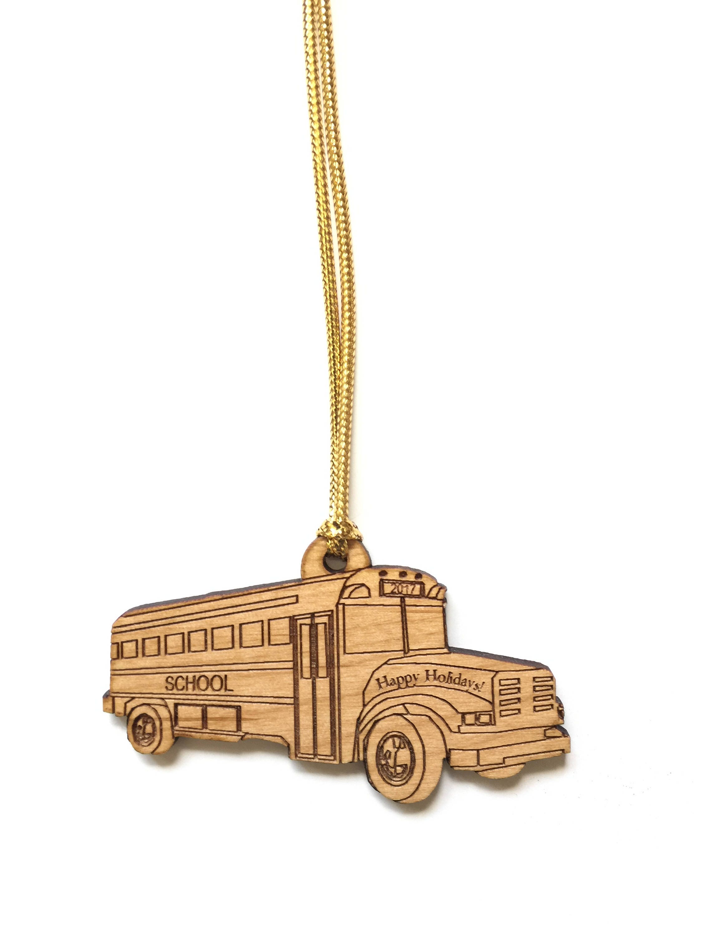 Personalized Wood School Bus Ornament - Etsy