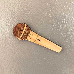 Microphone Wood Magnet - Etsy