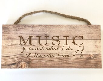 Music Wood Sign | Etsy