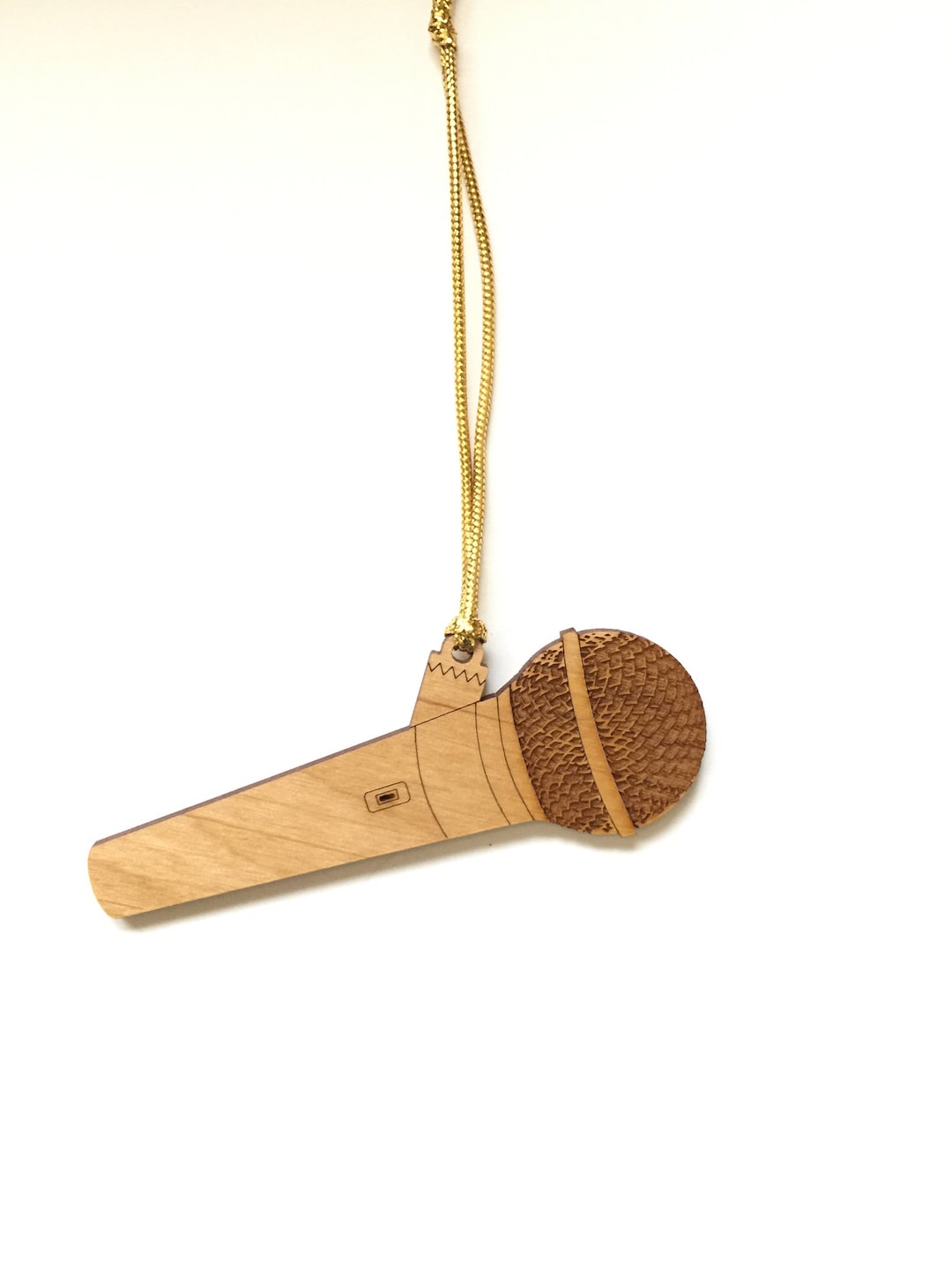 Personalized Wood Microphone Ornament - Etsy