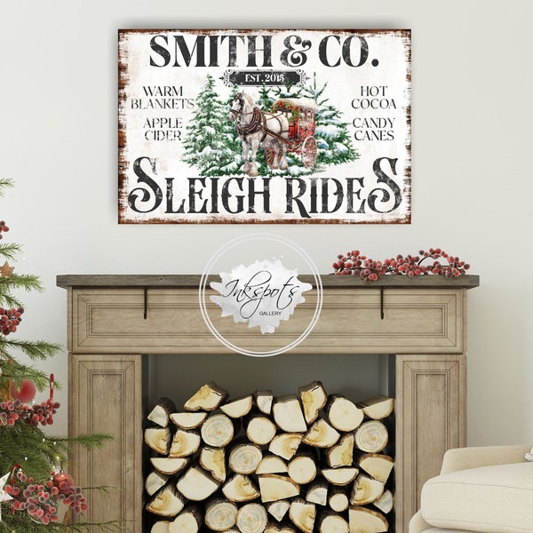 Large Sleigh Rides Sign - Etsy