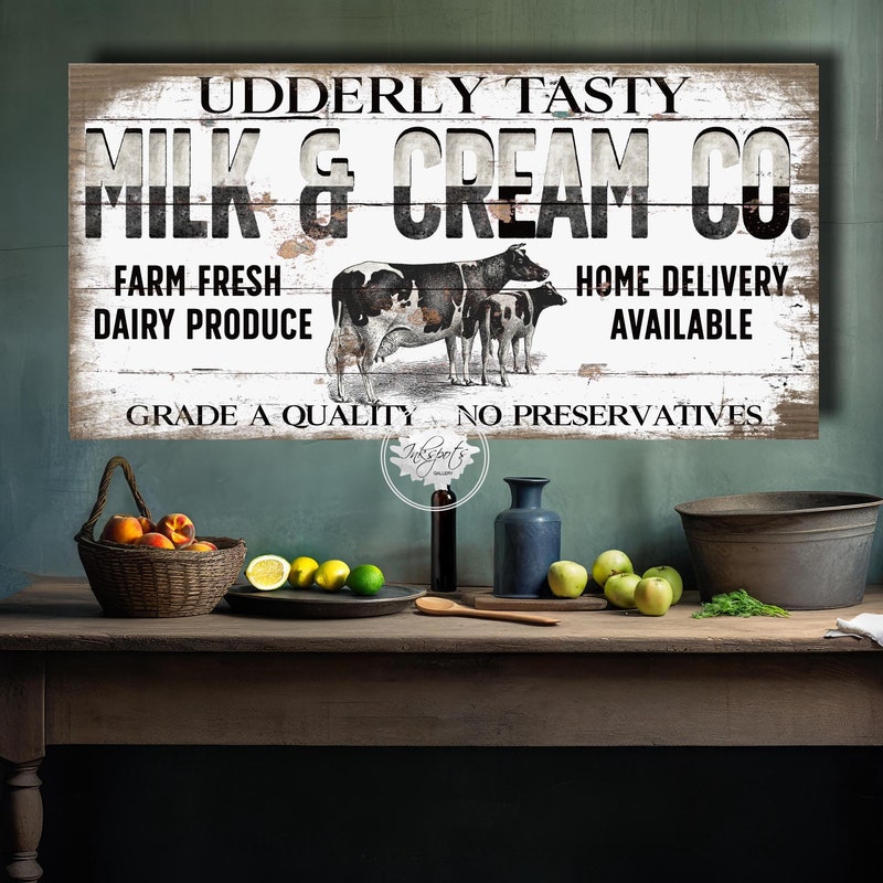 Vintage Dairy Sign - Etsy