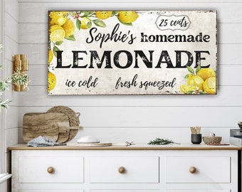 Lemonade Sign Lemon Kitchen Decor Personalised Modern | Etsy