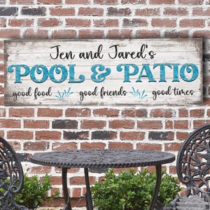 Personalized Pool Sign Custom Pool and Patio Large Canvas - Etsy