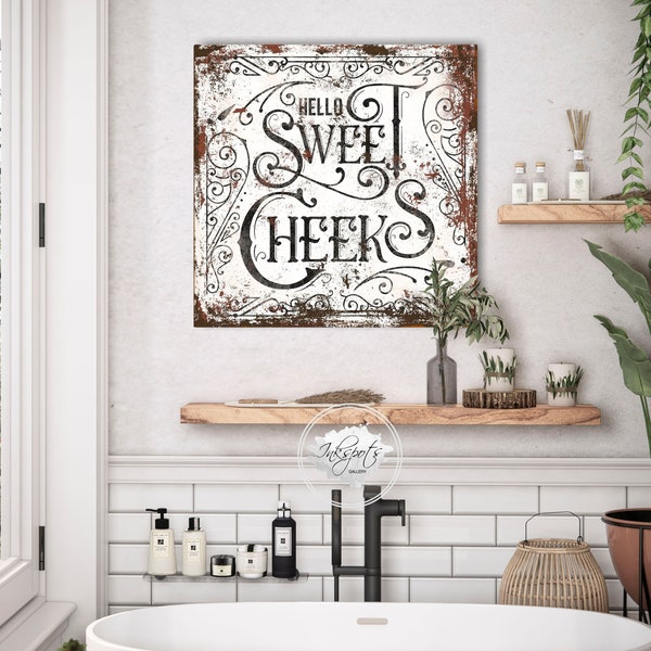 Hello Sweet Cheeks Bathroom Sign - Etsy
