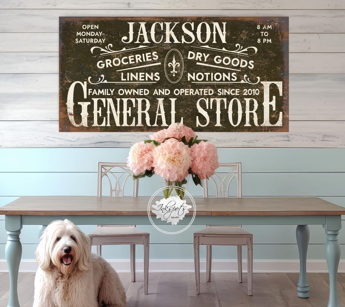 Vintage Style General Store Sign Rustic Farmhouse Dining Room Decor ...