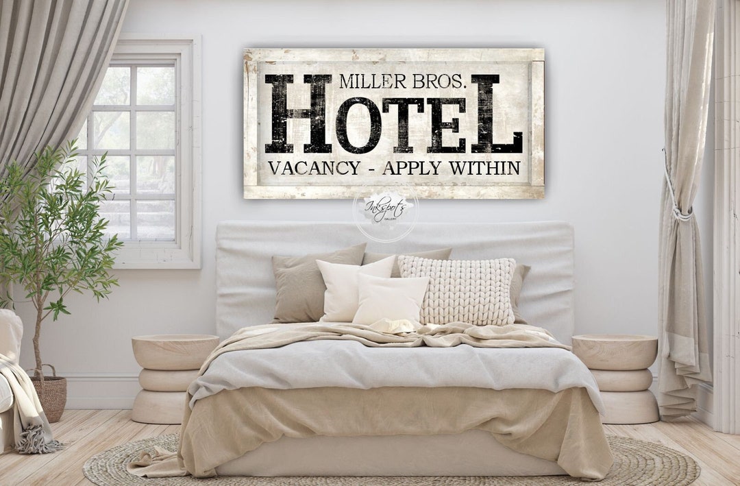 Hotel Sign Guest Bedroom Decor, Vintage Style Modern Farmhouse ...