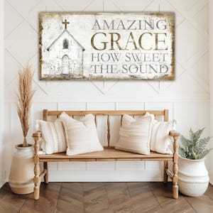 Amazing Grace Scripture Sign Christian Gift Modern Farmhouse Religious ...