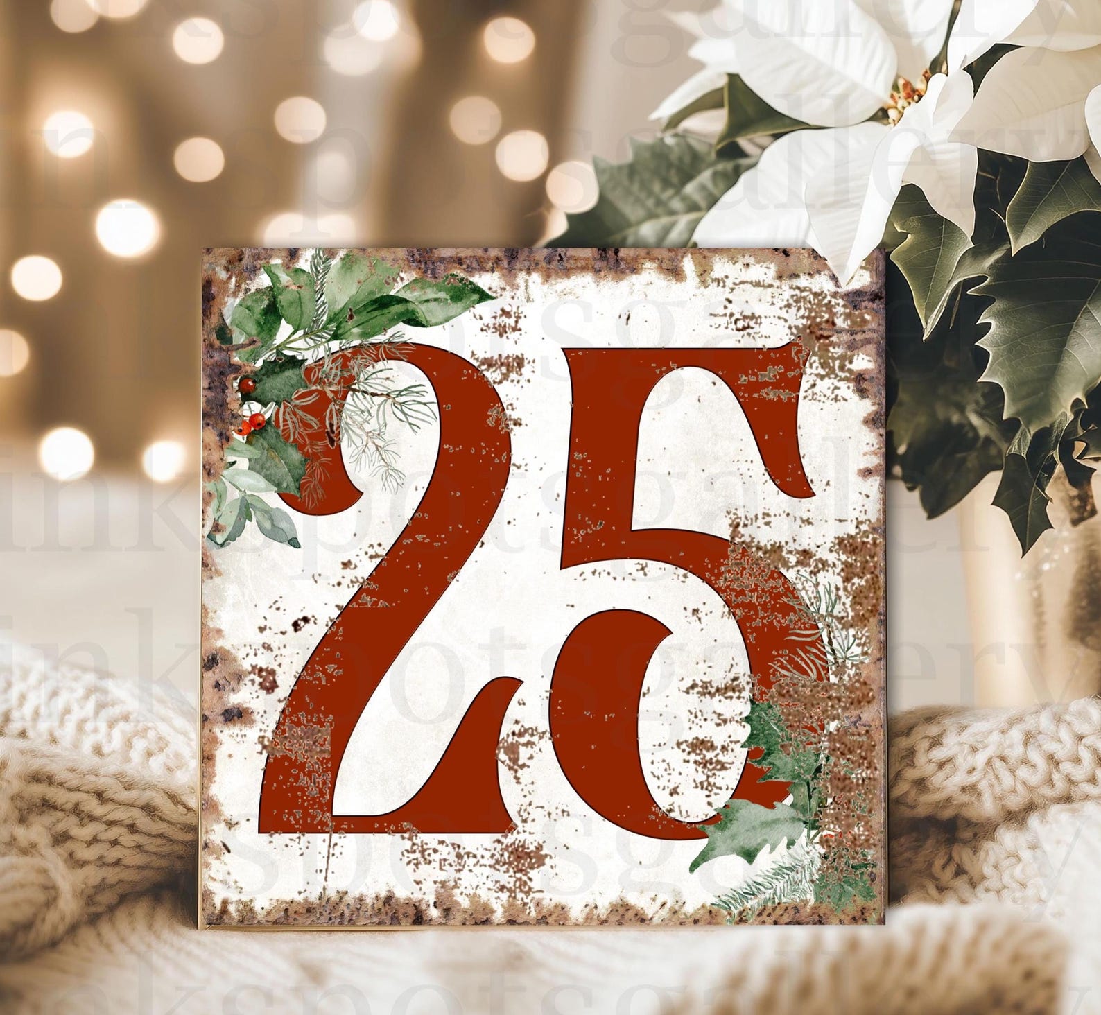December 25 Christmas Sign Rustic Holiday Decor Modern Farmhouse ...