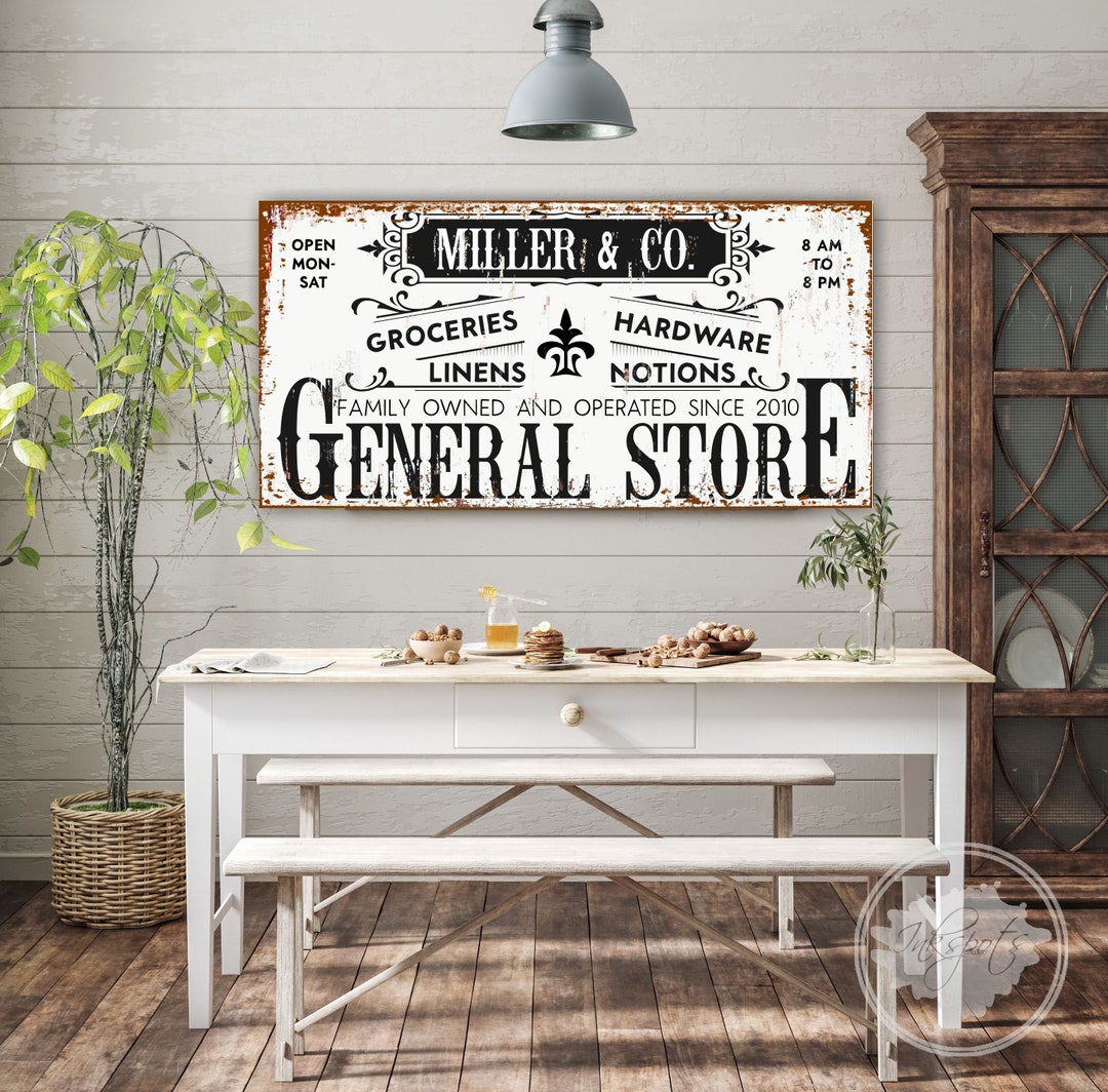 General Store Sign Rustic Farmhouse Decor Vintage Dry Goods - Etsy
