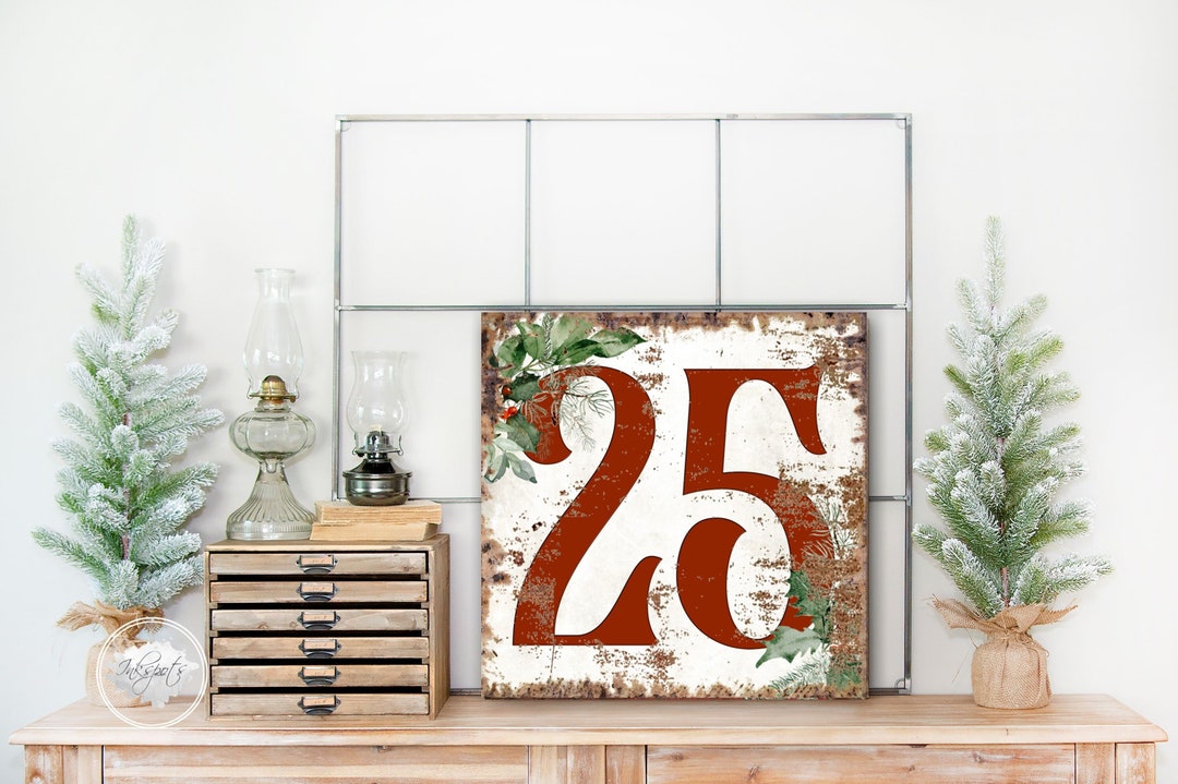 December 25 Christmas Sign, Modern Farmhouse Vintage Christmas Decor ...