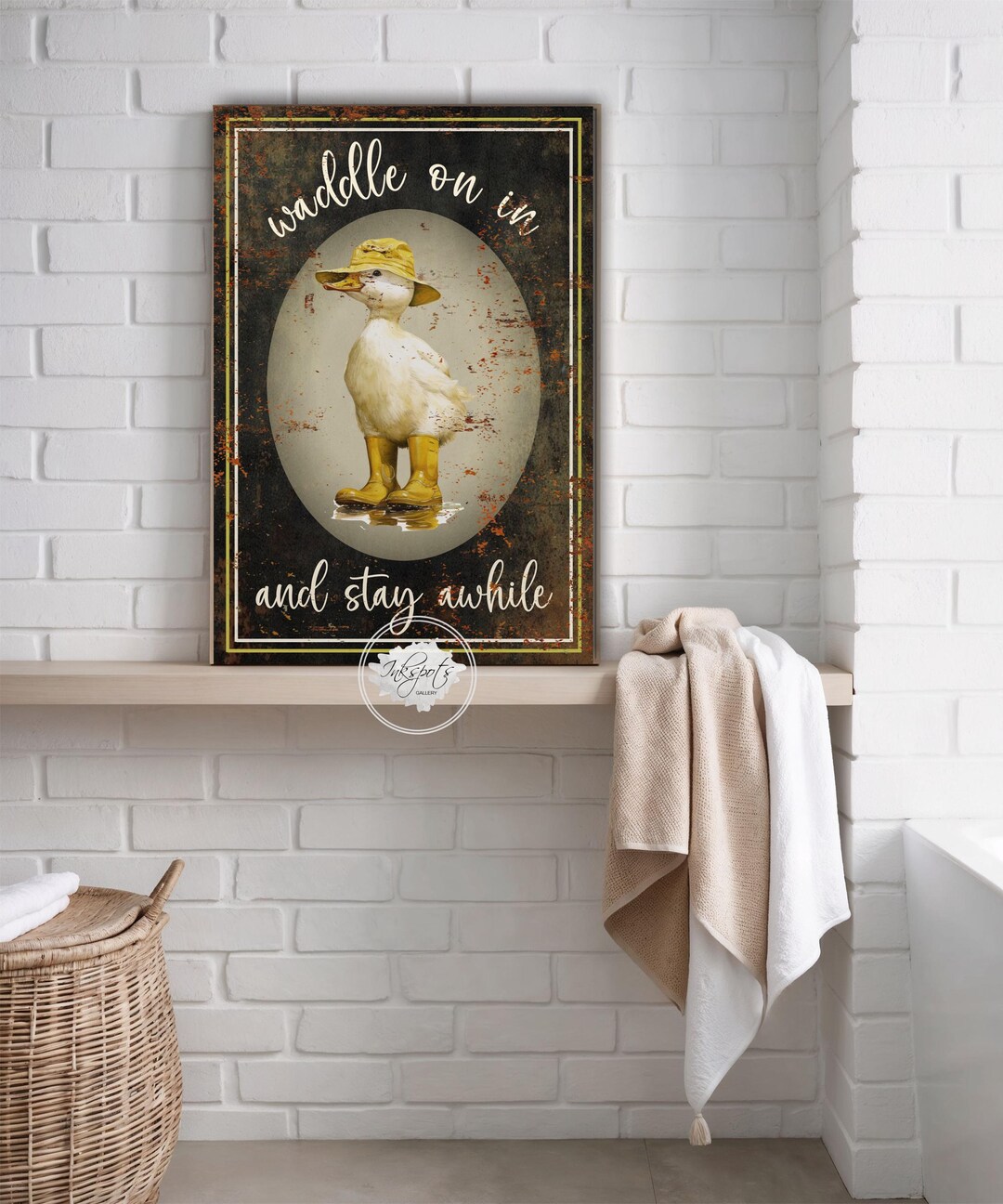 Mudroom Sign Waddle on in and Stay Awhile Sign Vintage Style Modern ...
