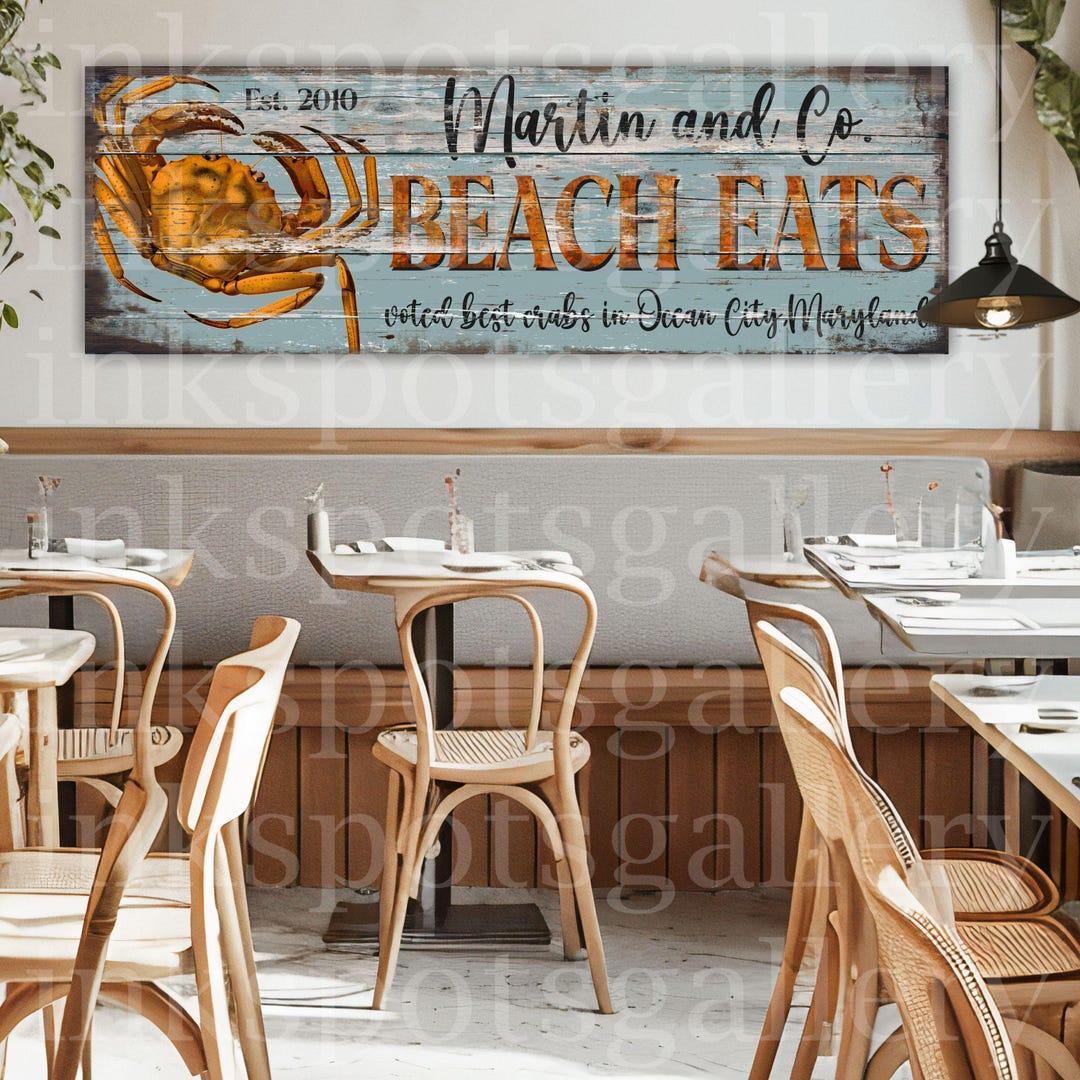 Beach House Sign Vintage Style Crab House Crab Shack Sign, Personalized ...
