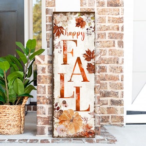 Fall Porch Decor, Front Porch Fall Welcome Sign, Vintage Autumn ...