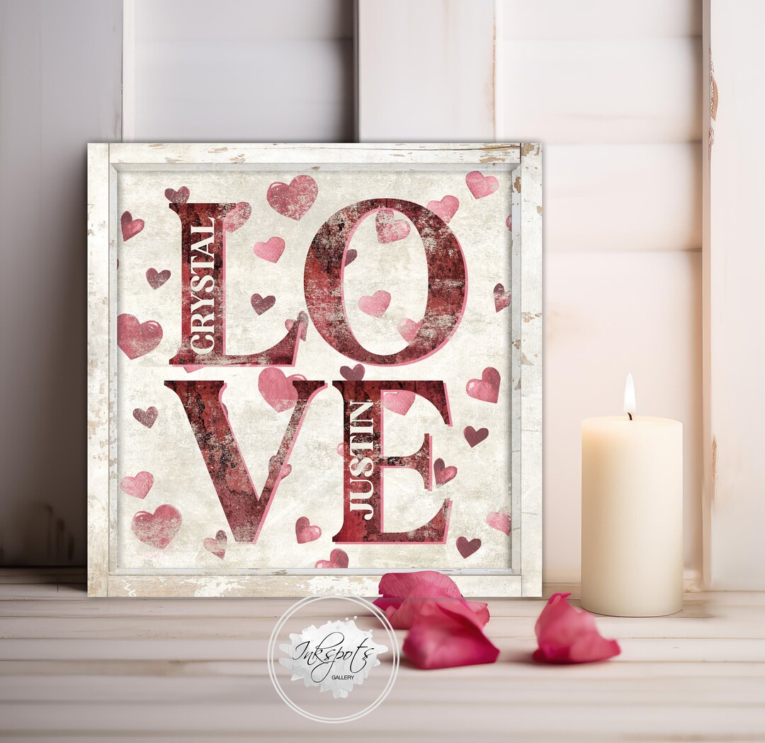 Valentine Sign Vintage Valentines Decor Personalized Valentines ...