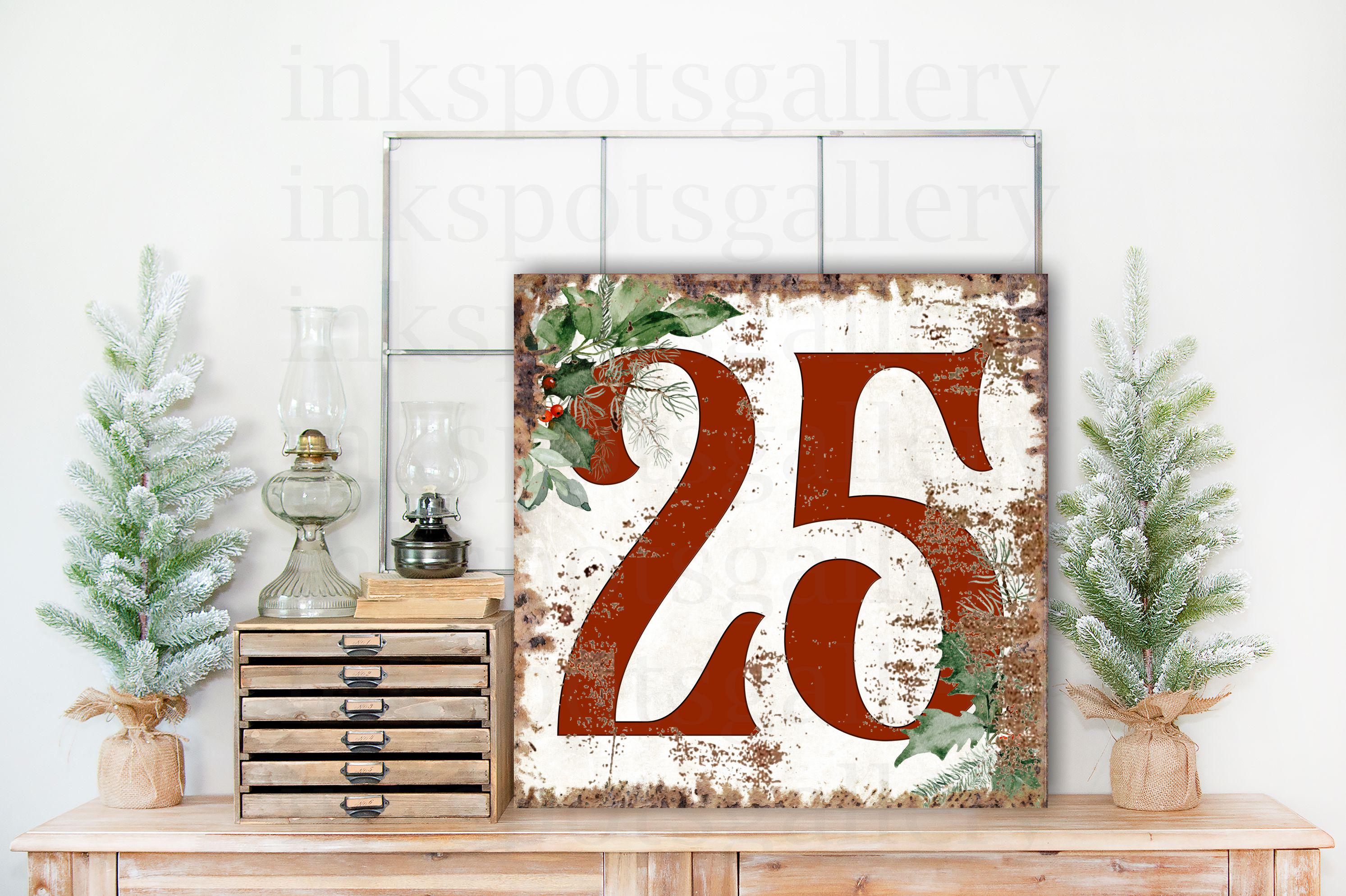 December 25 Christmas Sign Rustic Holiday Decor Modern Farmhouse ...