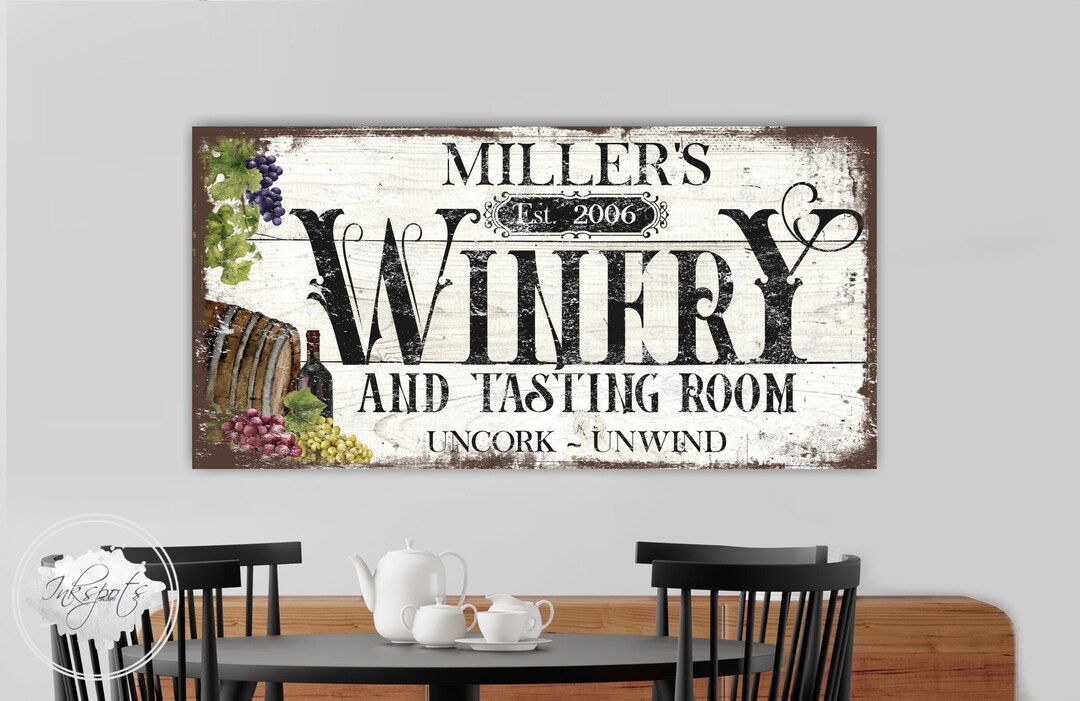 Personalized WINERY SIGN | Custom Modern Farmhouse Decor | Kitchen ...