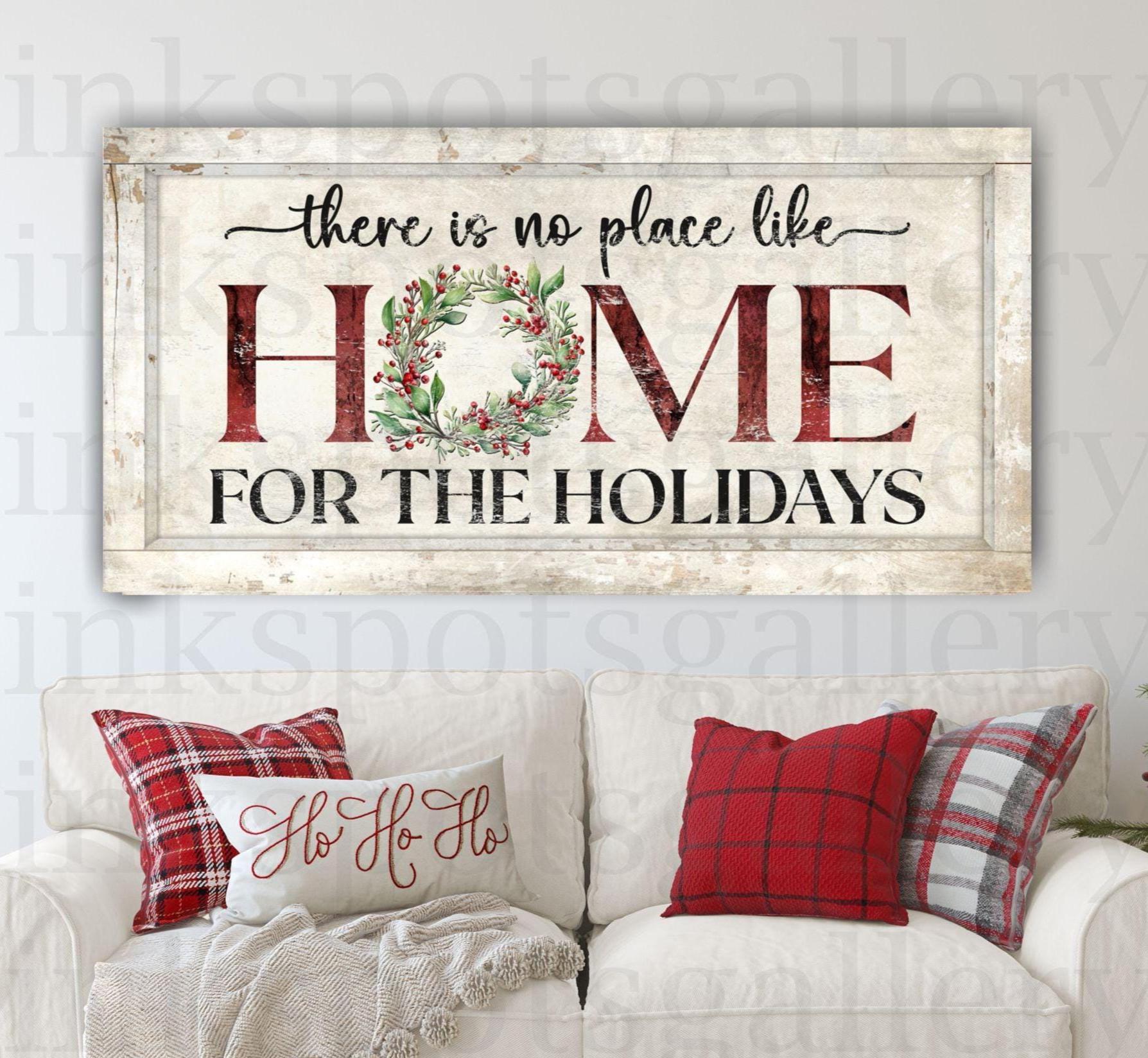 Theres No Place Like Home Christmas Sign Modern Farmhouse Holiday ...