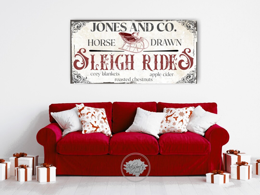 Sleigh Sign With Last Name Farmhouse Christmas Sleigh Rides - Etsy