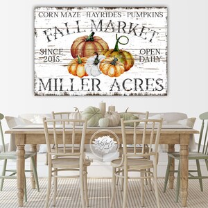 Rustic Pumpkin Sign Modern Farmhouse Signs Extra Large Canvas Wall Art ...