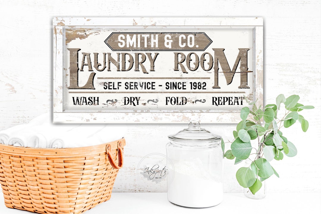 Laundry Sign, Personalized Laundry Room Wall Decor, Modern Farmhouse ...