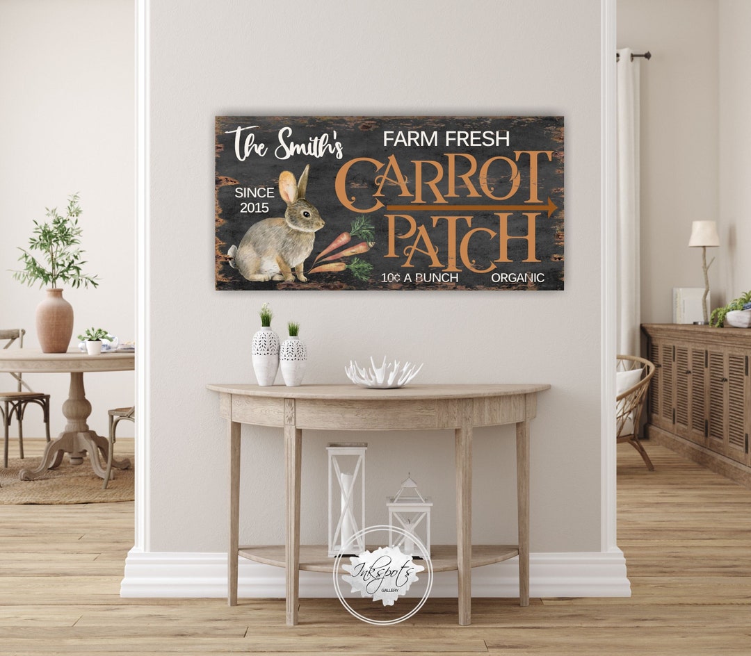 Custom Farmhouse Easter Sign Rustic Carrot Patch Sign Modern Farmhouse ...
