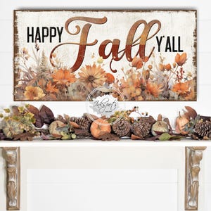 Happy Fall Yall Sign, Rustic Fall Welcome Sign, Modern Farmhouse Autumn ...
