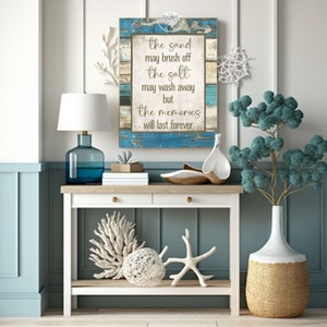 Beach House Sign, Beach Memories Last Forever Quote, Beach Wall Art ...