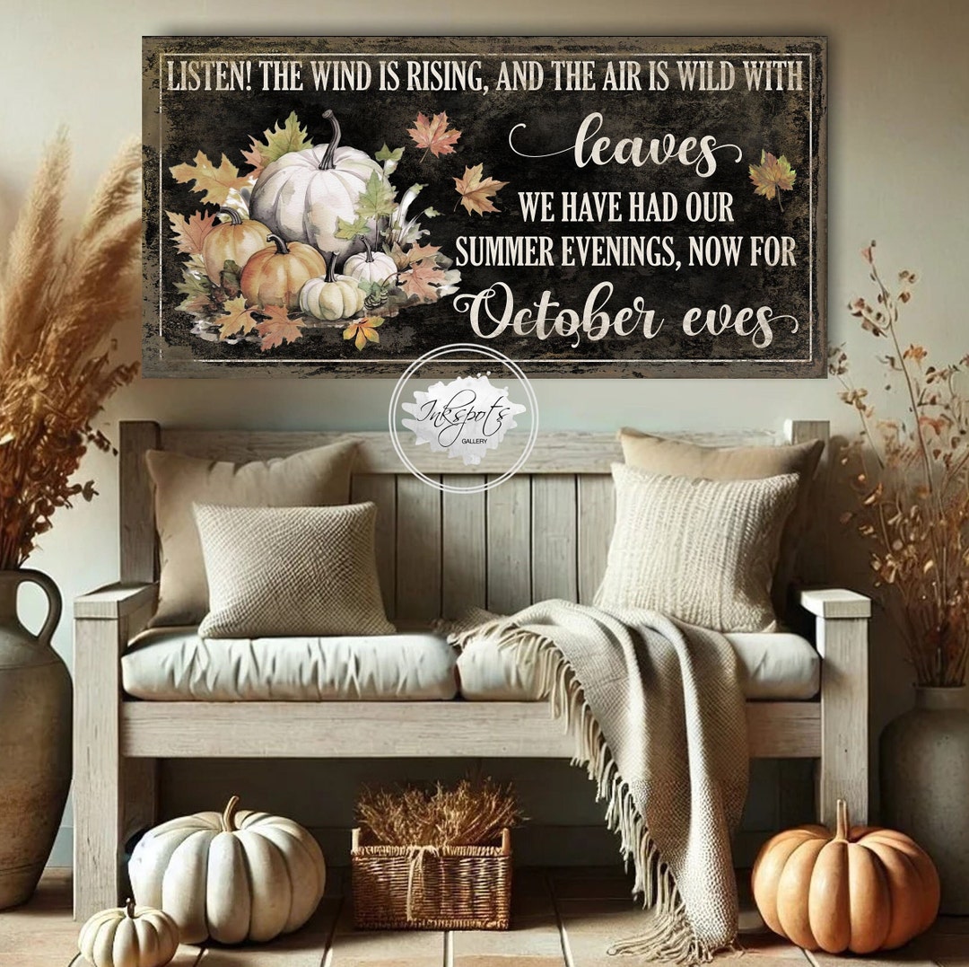 Rustic Fall Sign, Pumpkin Decoration, Fall Welcome Sign, Autumn Wall ...