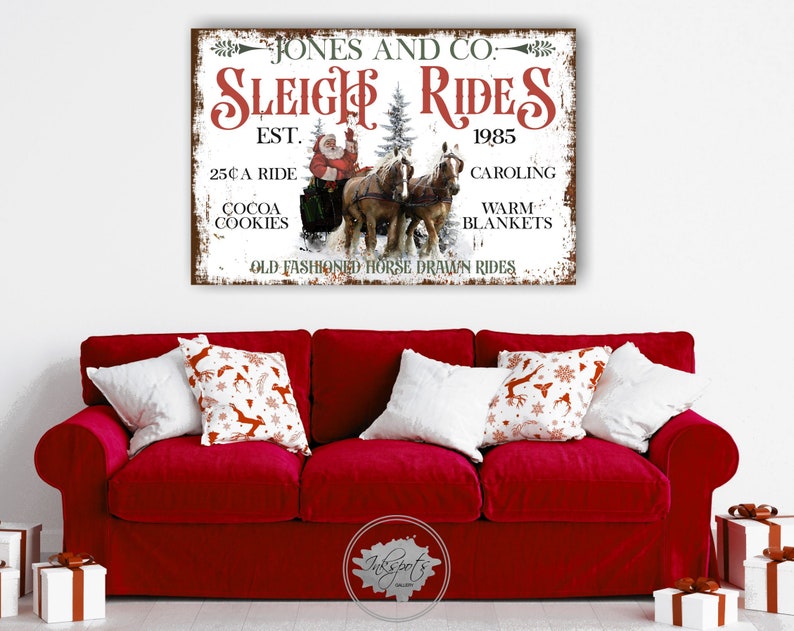 Sleigh Ride Sign Modern Farmhouse Christmas Wall Decor - Etsy
