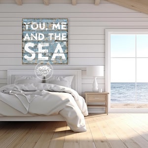 You Me and the Sea Beach House Sign, Beach Wall Art, Coastal Wall Decor ...