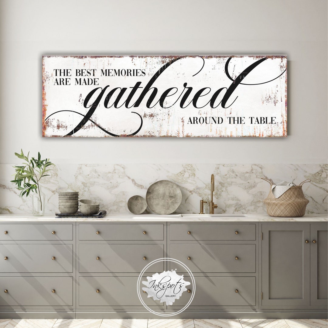 Gather Kitchen Sign, Large Gather Sign for Dining Room, Rustic Kitchen ...