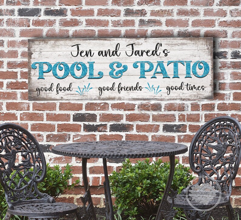 Personalized Pool Sign Custom Pool and Patio Large Canvas - Etsy