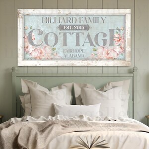 Custom Country Cottage Sign With Floral Artwork, Personalized ...