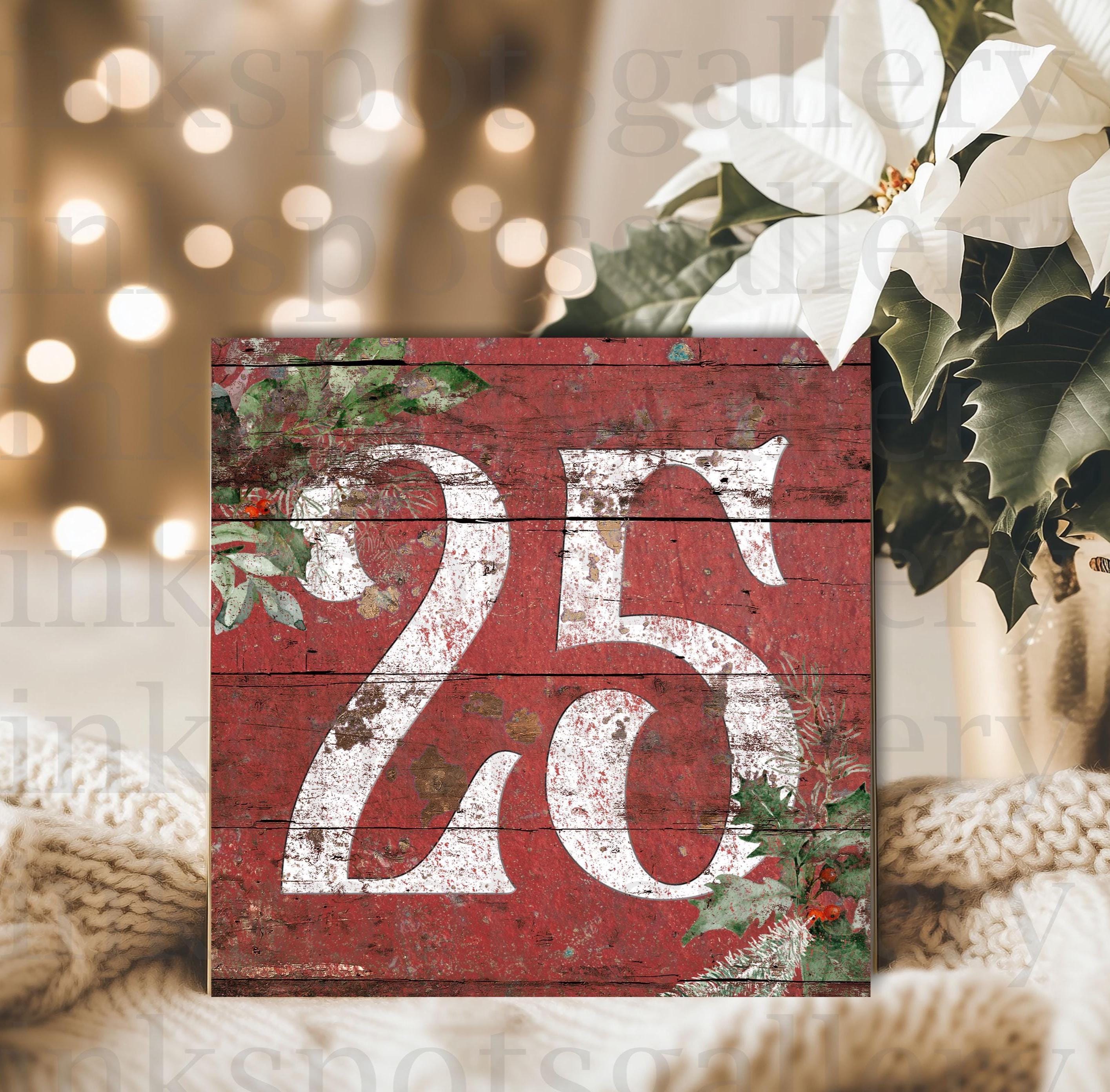 December 25 Christmas Sign Rustic Holiday Decor Modern Farmhouse ...