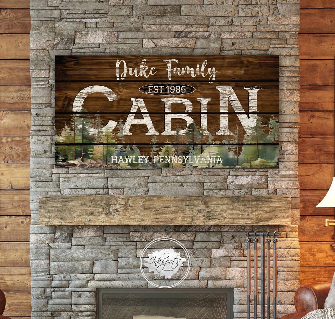 Custom Cabin Sign Rustic Hunting Cabin Wall Decor for Log Cabin Lodge ...