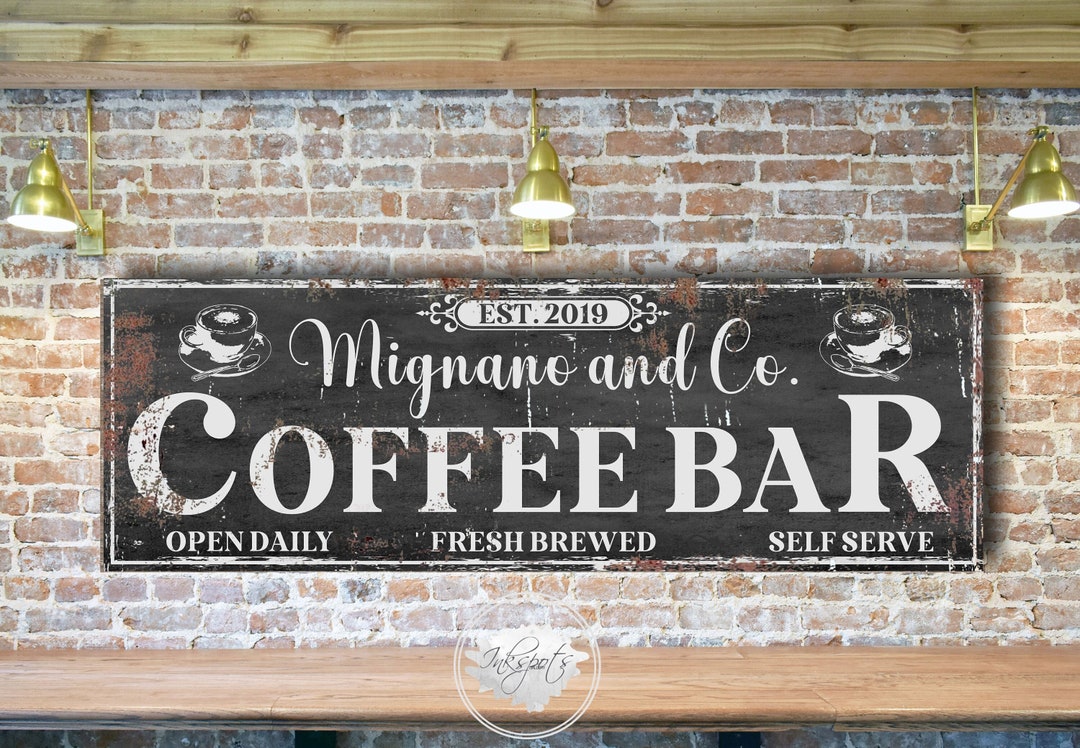 Coffee Bar Sign Antique Coffee Sign Rustic Modern Farmhouse Fresh ...