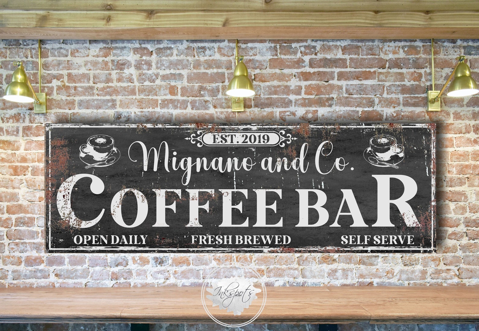 Coffee Bar Sign Antique Coffee Sign Rustic Modern Farmhouse Fresh ...