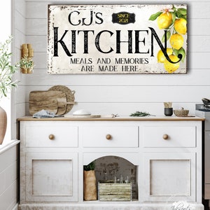 Lemon Kitchen Decor Personalised Modern Farmhouse Decor Rustic Kitchen ...