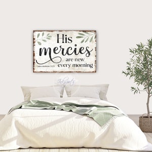 His Mercies Are New Every Morning Bible Verse Wall Art Christian Wall ...