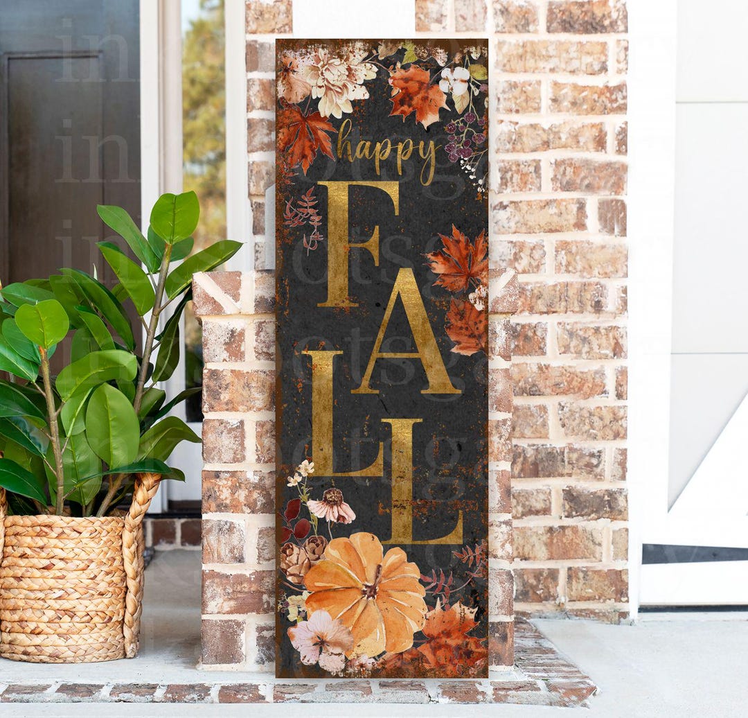 Fall Porch Decor, Front Porch Fall Welcome Sign, Vintage Autumn ...