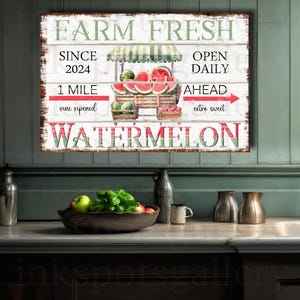 Farm Fresh Watermelon Summer Porch Sign Vintage Style Modern Farmhouse ...