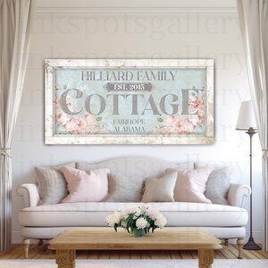 Custom Country Cottage Sign With Floral Artwork, Personalized ...